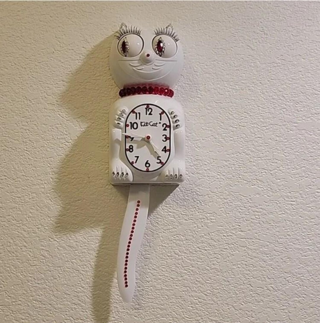 Custom Jeweled White Lady Kit-cat Klock Clock FREE US SHIPPING - Etsy