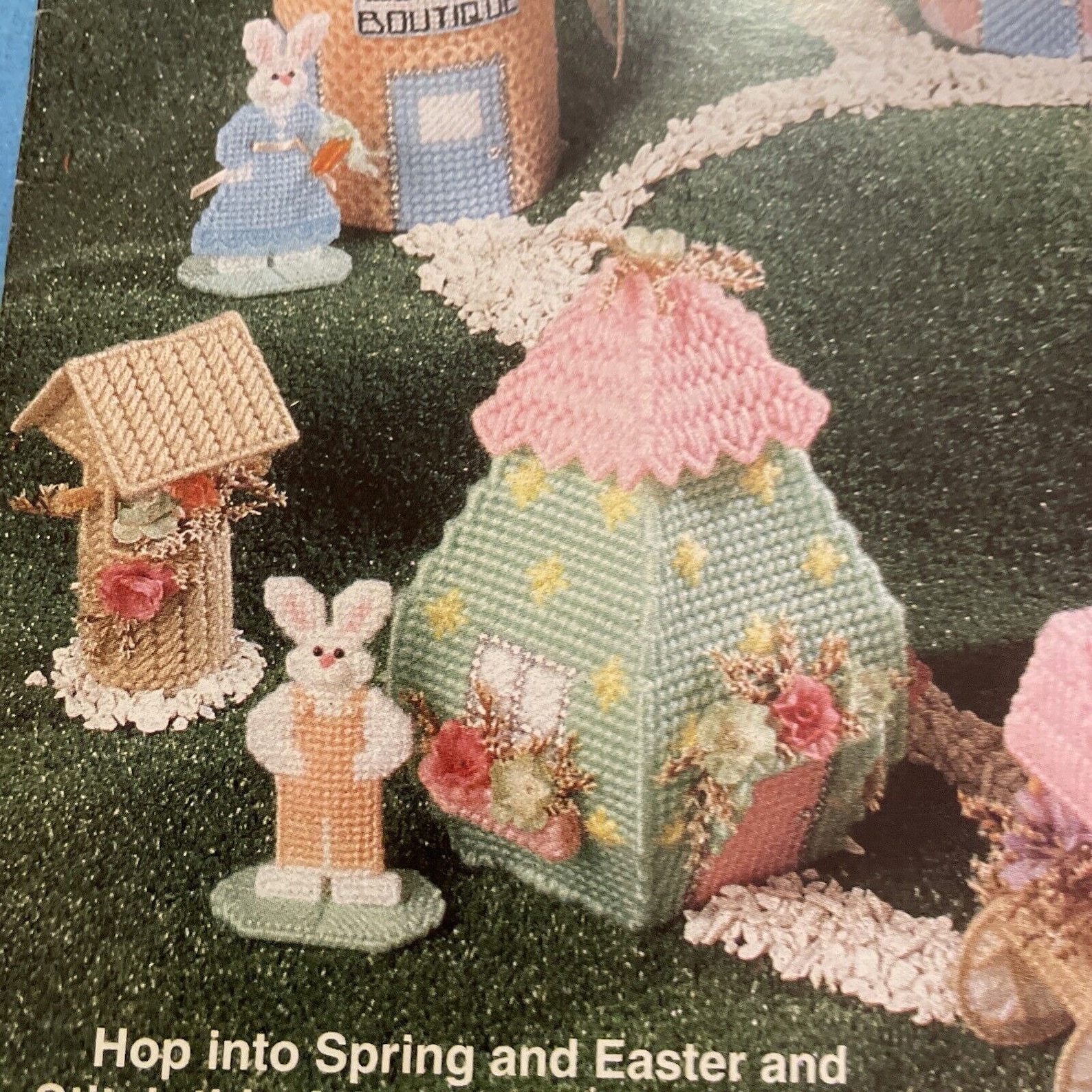Easter Bunny Boulevard PLASTIC CANVAS PATTERN Rabbit Playset Spring ...