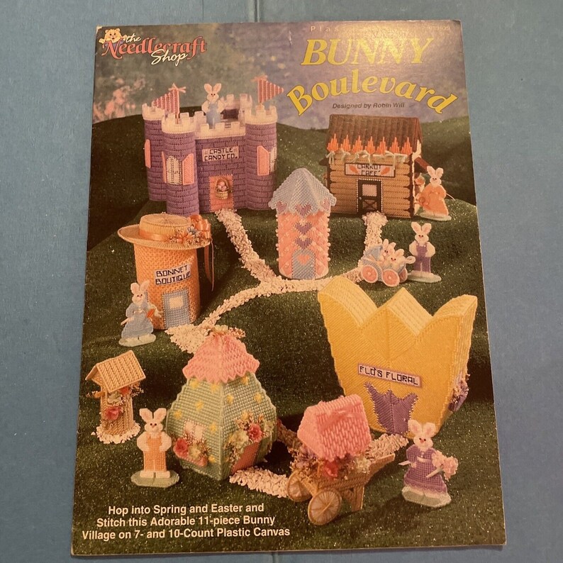 Easter Bunny Boulevard PLASTIC CANVAS PATTERN Rabbit Playset Spring ...