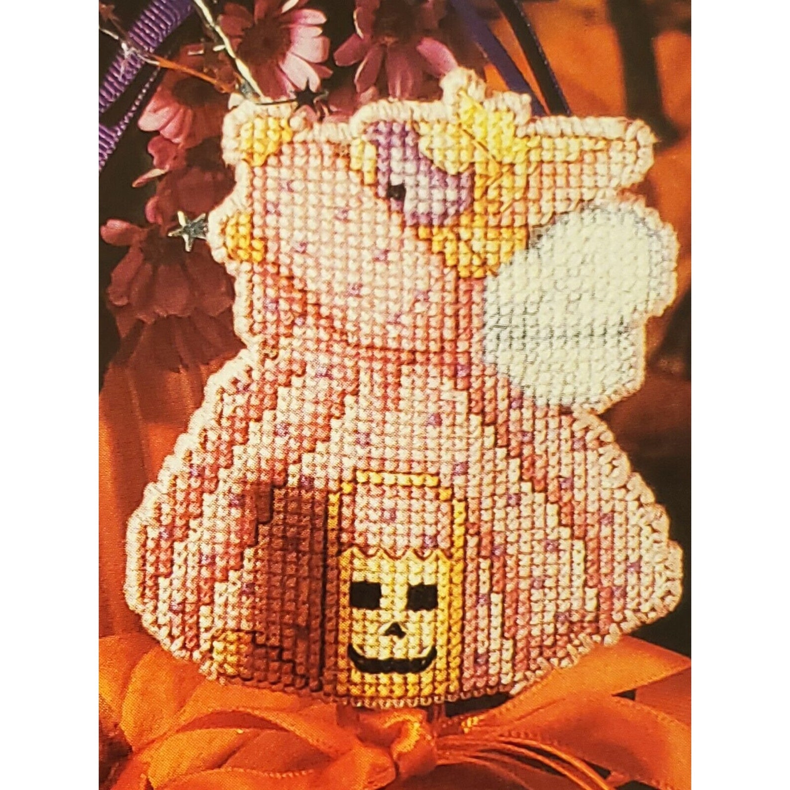 Vtg Halloween Cross Stitch Goblins PATTERN Ghost Mouse Bunny Witch ...