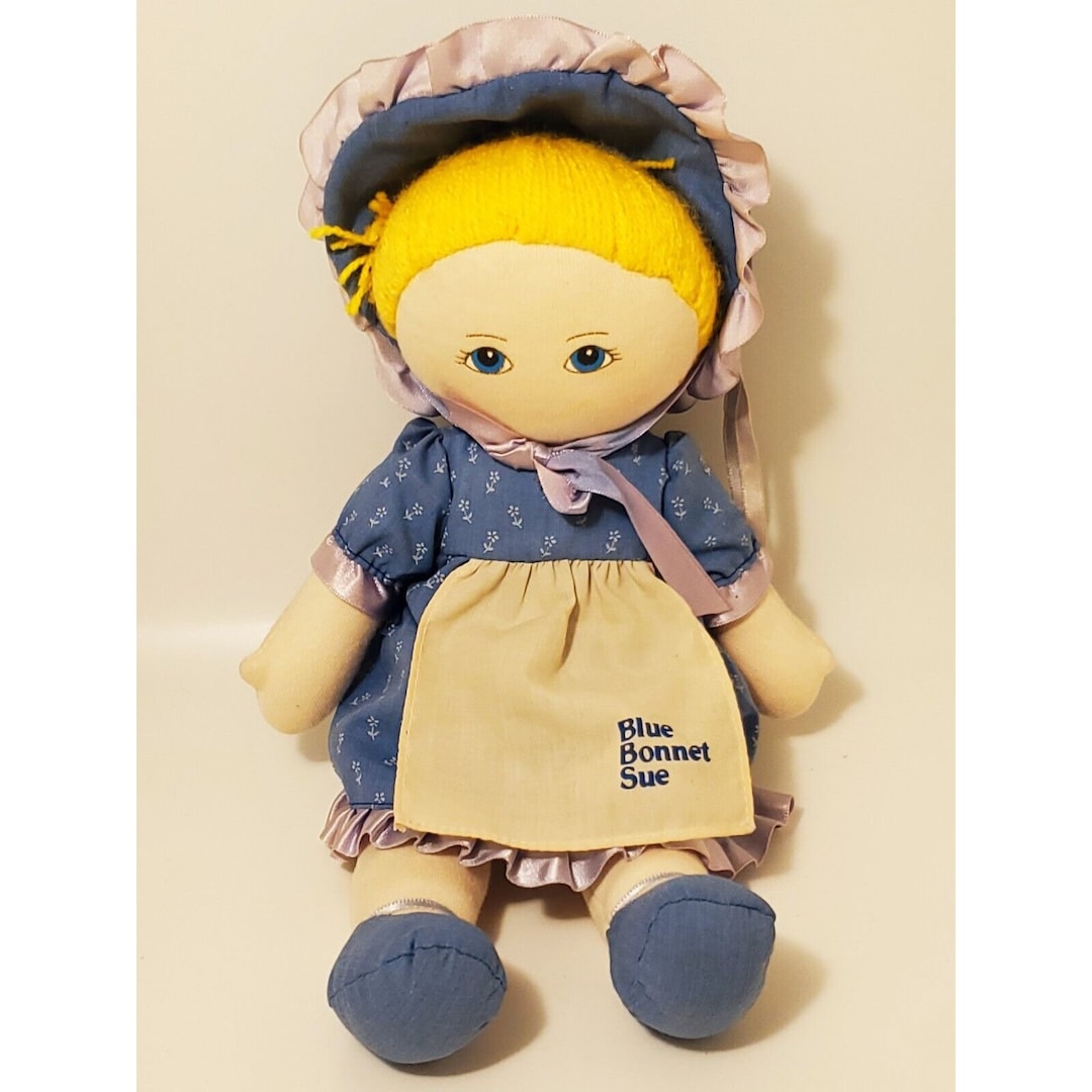 1986 Dakin Doll Blue Bonnet Sue Blue Bonnet Margarine Plush Soft Abt 11 ...