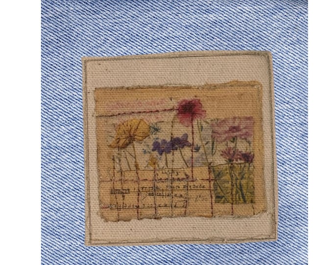 Jean Patch. BOHO Faux Embroidery Wildflowers, Denim Repair. Iron On ...