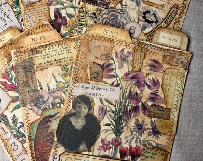 Handcrafted Collaged Large Tags, Journal Card, Embellishment, Tag ...
