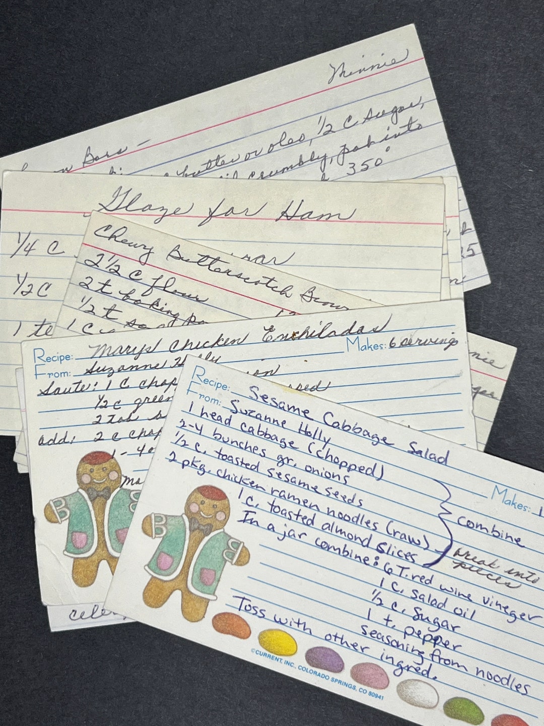 Vintage Handwritten Recipe Cards 25 Random Cards: Typewritten Recipe ...