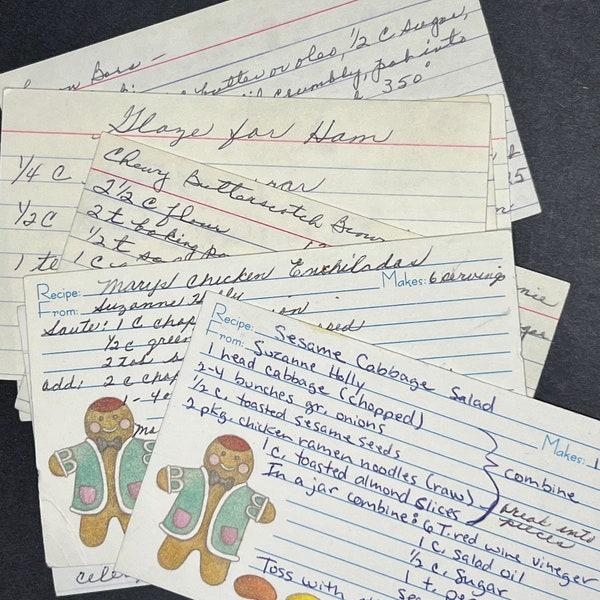 Retro Recipe Cards - Etsy