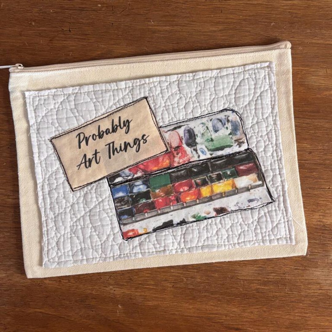 Sassy Free Motion Quilted Canvas Pouch With Quirky Quotes / Upcycled ...