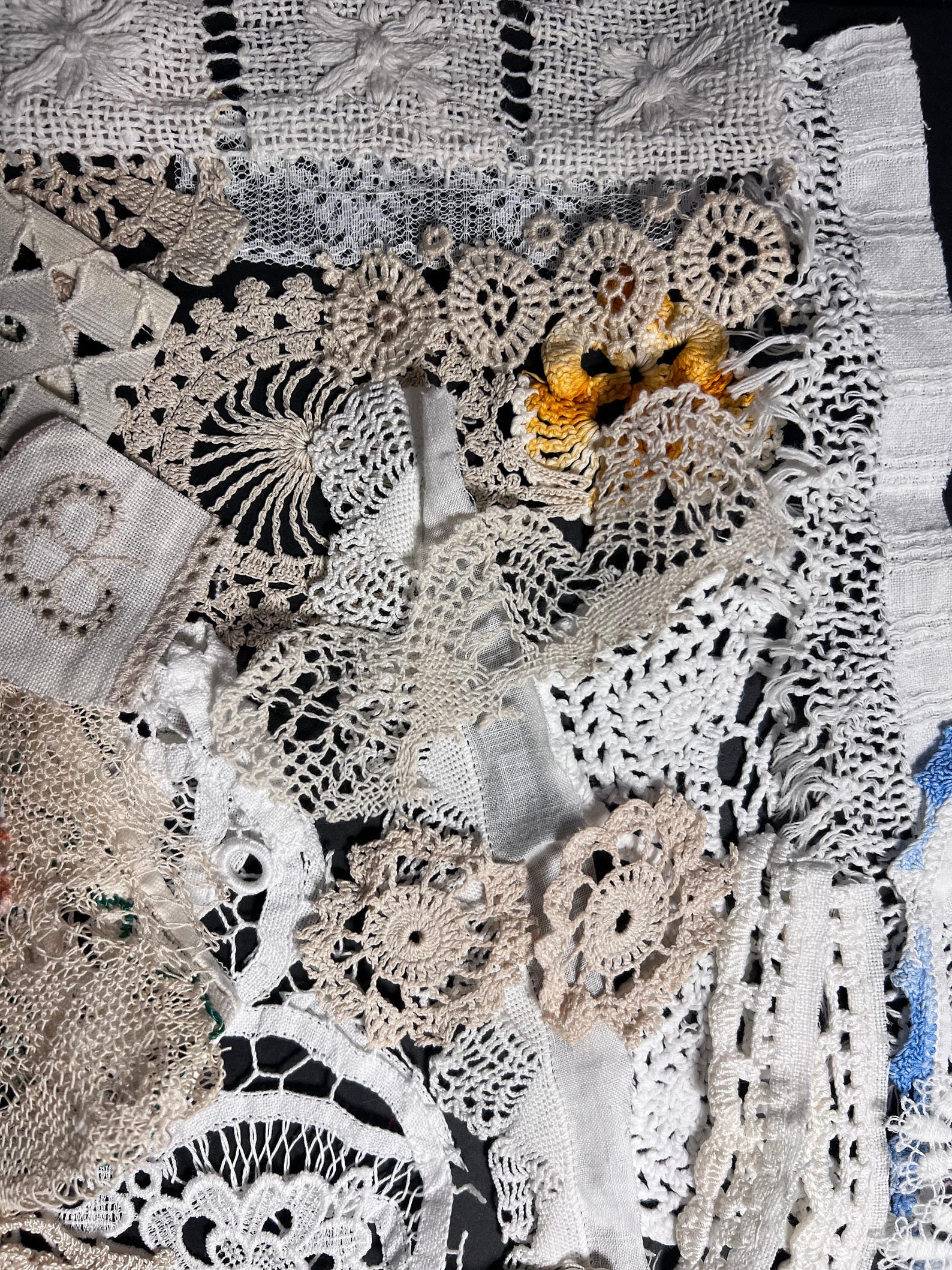 Curated Crochet Lace Snippets – Textile Collage Supply Package - Etsy