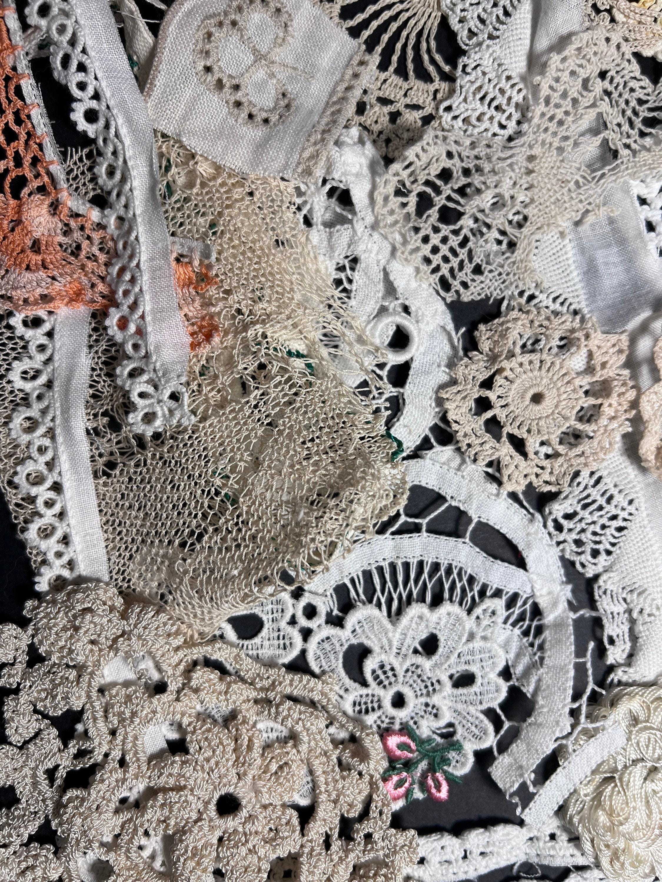 Curated Crochet Lace Snippets – Textile Collage Supply Package - Etsy