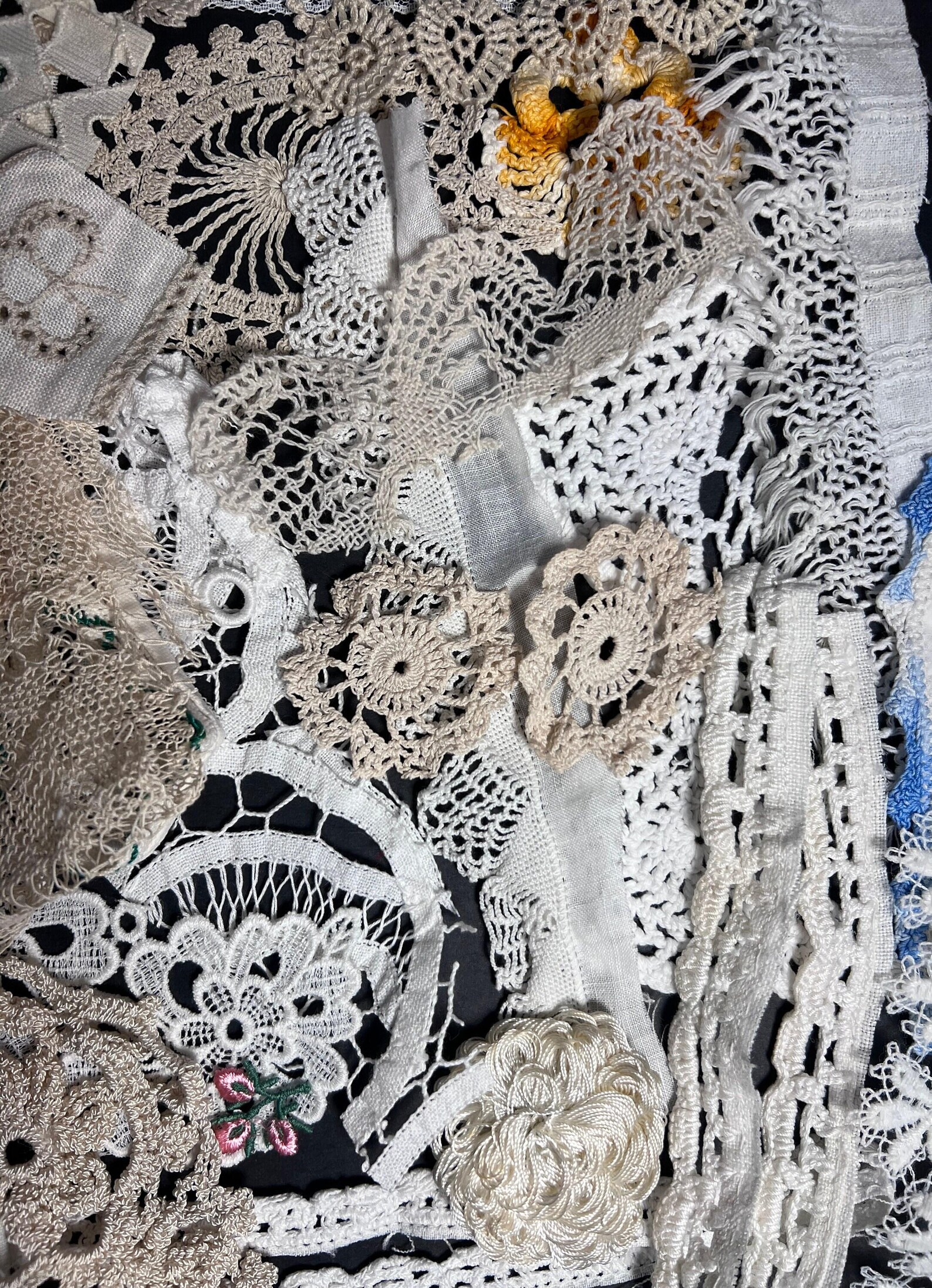 Curated Crochet Lace Snippets – Textile Collage Supply Package - Etsy