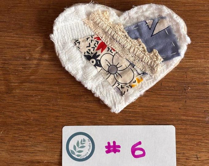 Handcrafted 3x3 Vintage Quilt Heart Patch With Collage – Sew-on Accent ...