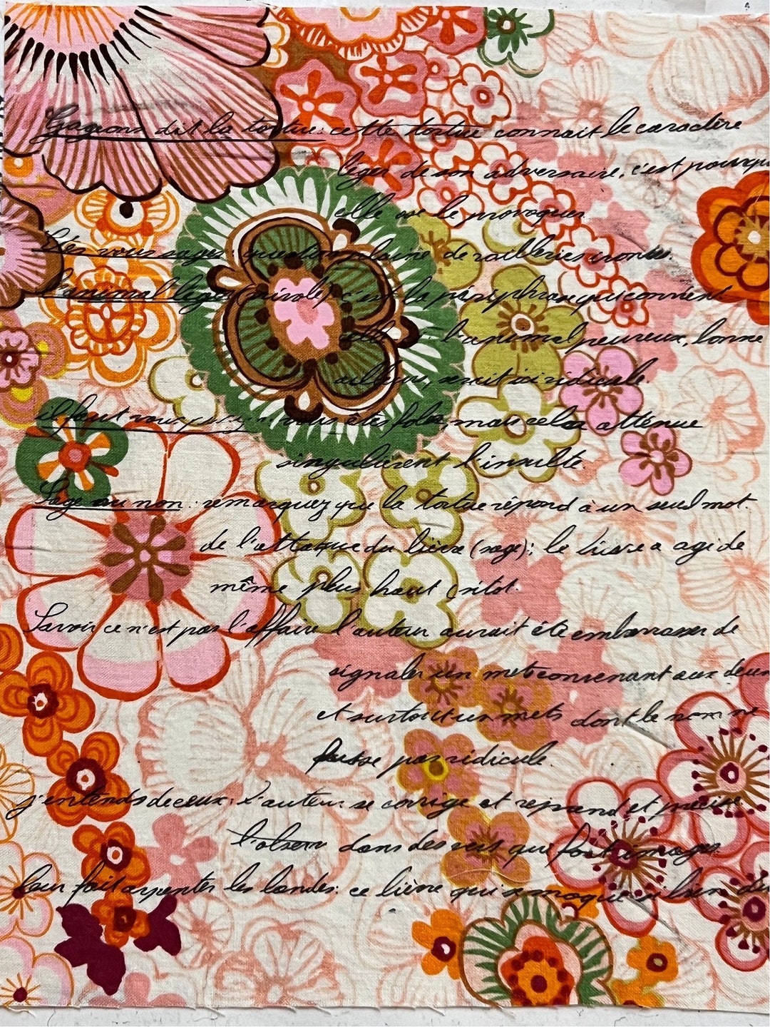 47 Boho Text Retro Text Custom 8x10 Fabric Panel for Sewing & Mixed ...