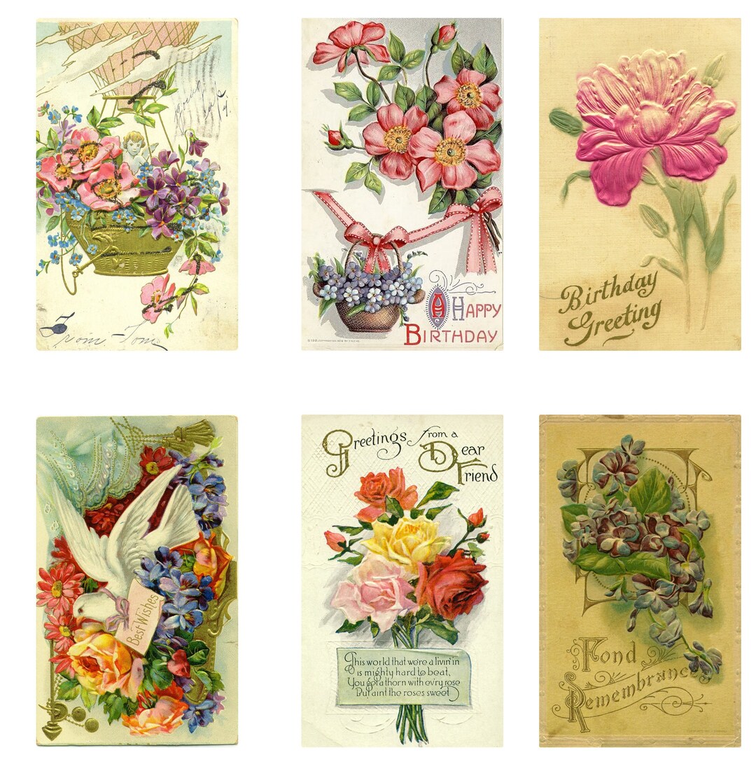 Vintage Postcards Craft and Quilt Cotton Fabric Blocks by Rejoyce ...