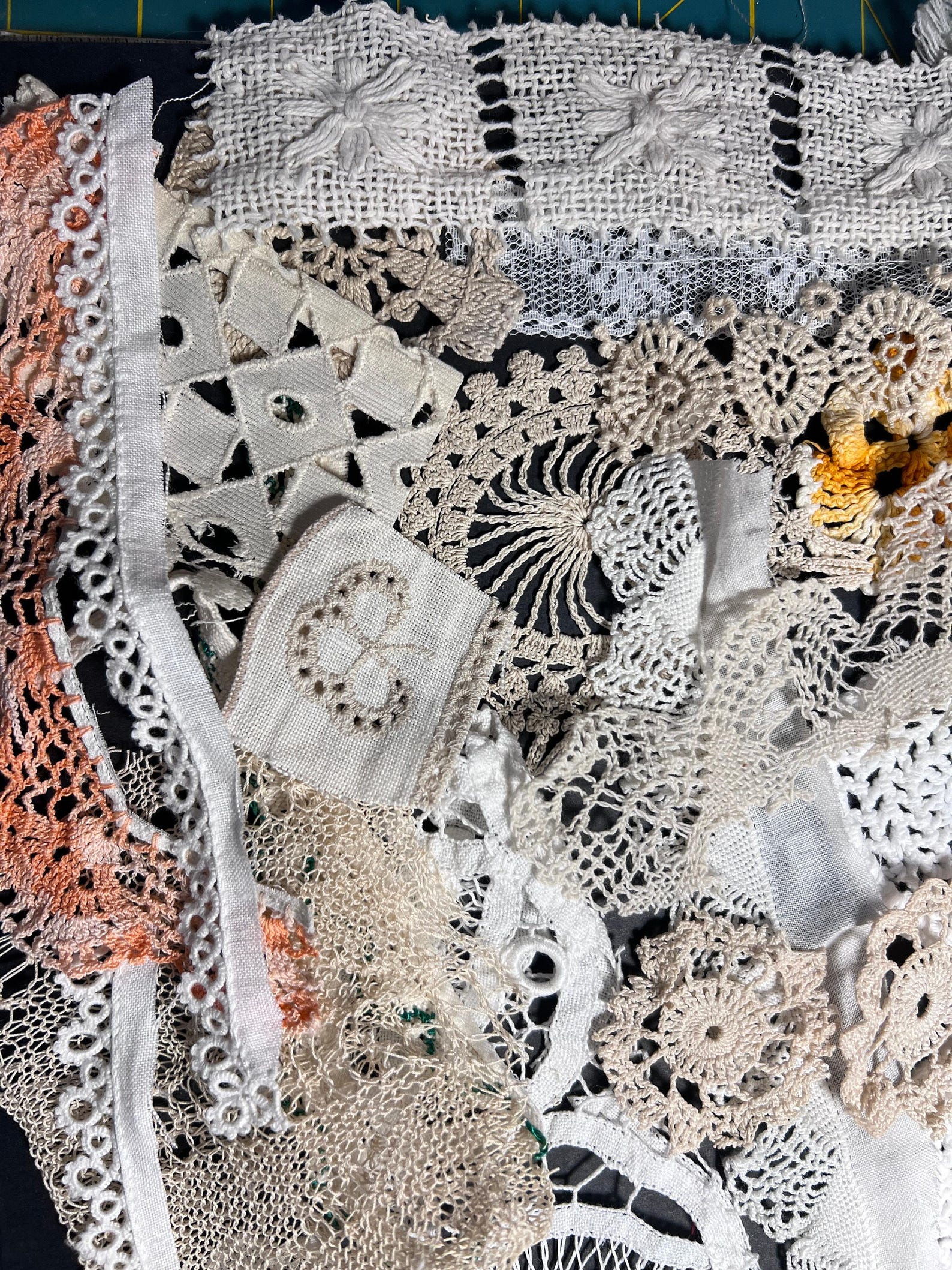 Curated Crochet Lace Snippets – Textile Collage Supply Package - Etsy