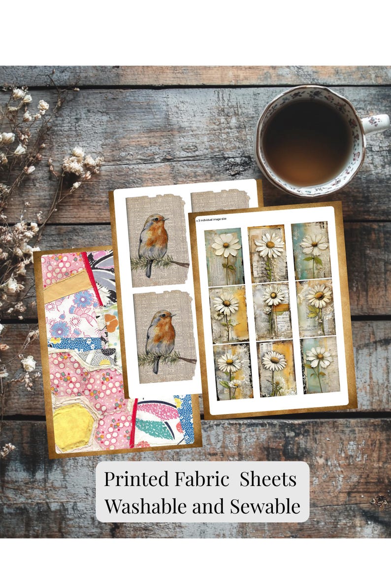 Printed Fabric Panel | Cotton | Scenery | Textile Collage & Slow Stitch ...