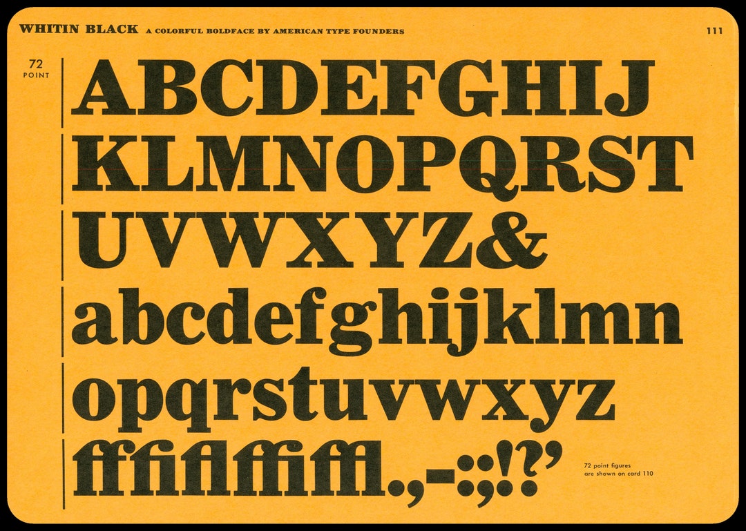 1950s TYPE Sheets: American Type Founders TYPEFACES Set Includes Five ...