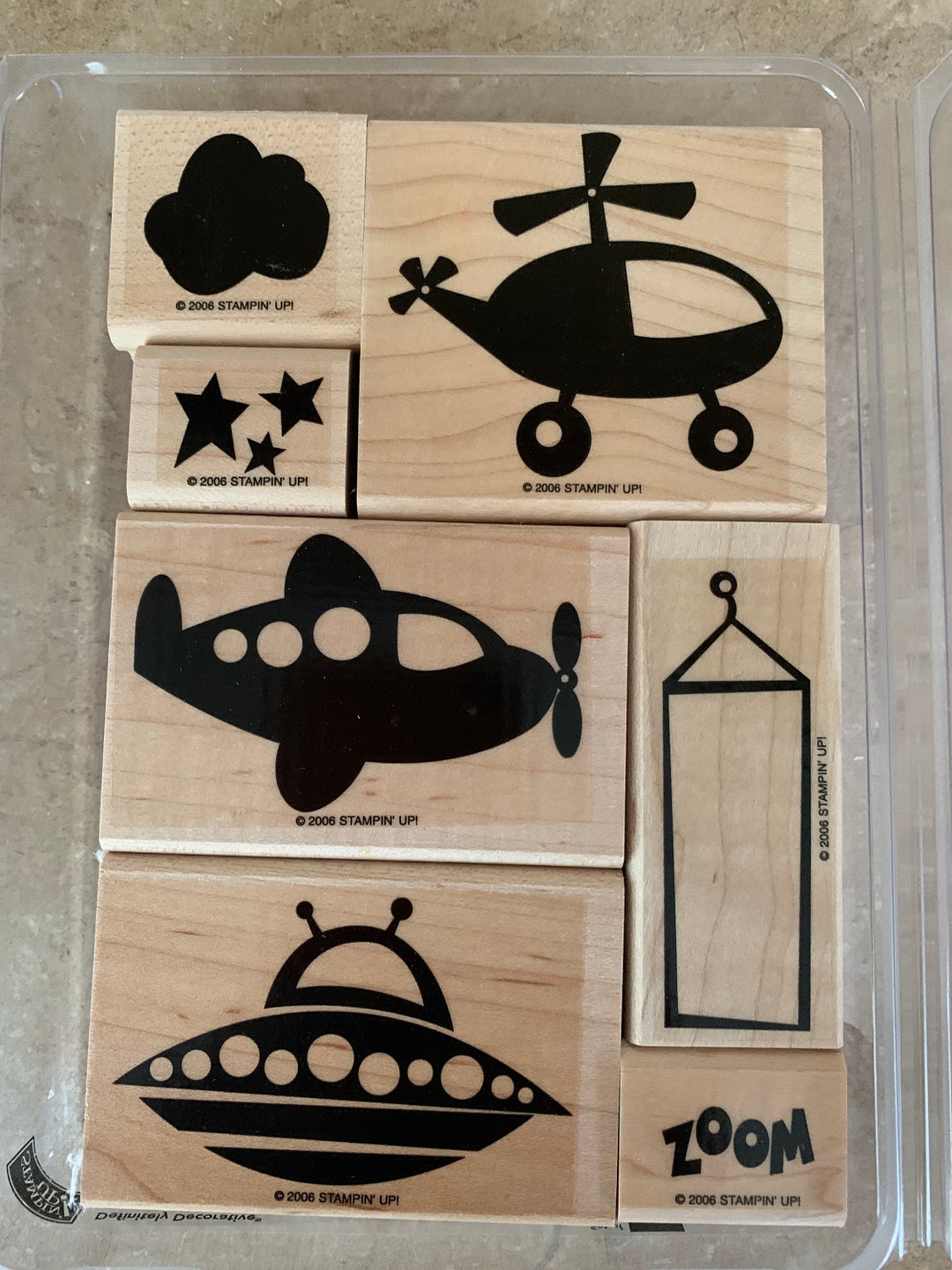 Blowout Sale Stampin up Wooden Red Rubber Stamps Definitely Decorative ...