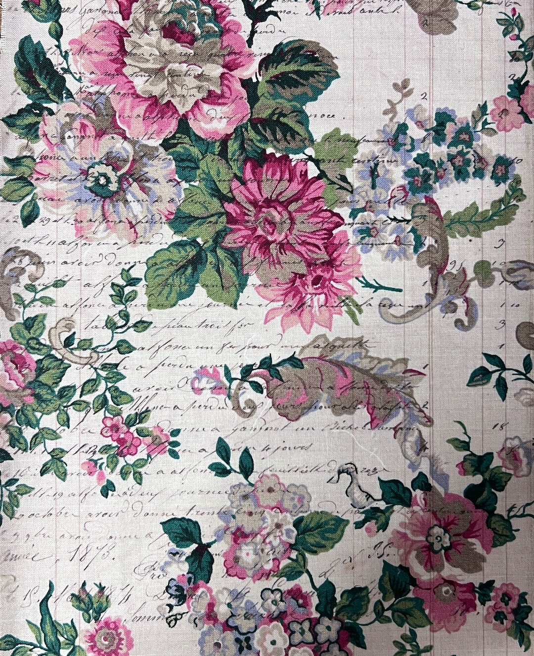 82 Vintage Handwriting Ledger Craft and Quilt Cotton Fabric Blocks by ...