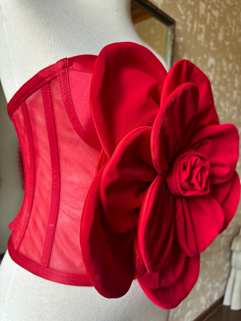 Extra Large Size Red Color Fabric Flower Brooch Oversized Shoulder With ...