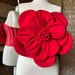 Extra Large Size Red Color Fabric Flower Brooch Oversized Shoulder With ...