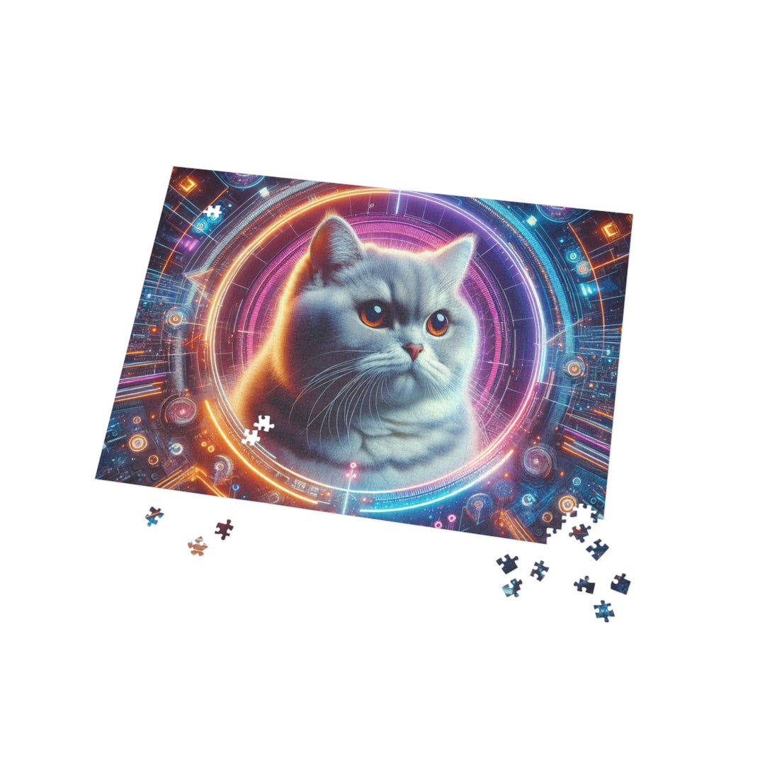 Puzzle Cyberpunk Aesthetics: British Shorthair Spectacle Puzzle - Etsy