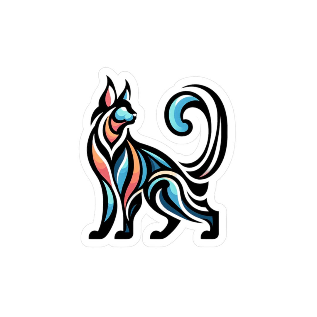 Isabella Delamere - Vibrant Maine Coon Delight Vinyl Decals - Etsy