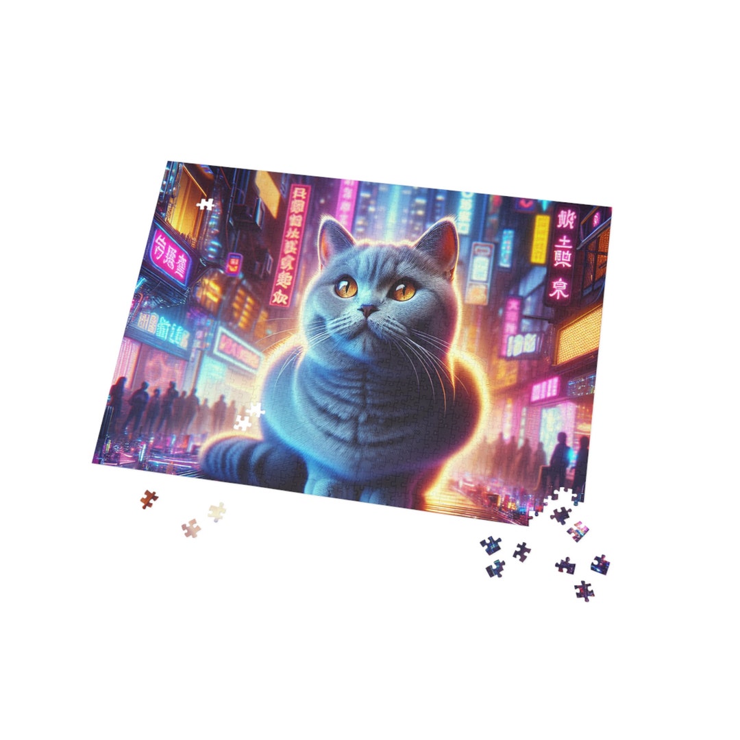 Puzzle Cyberpunk British Shorthair Cat Puzzle - Etsy