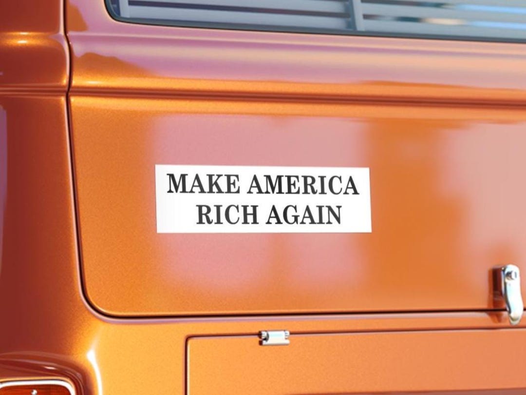 Make America Rich Again Bumper Sticker, Trump, Economy, Bitcoin , Bold ...