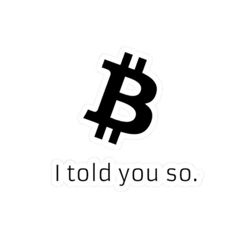 Funny 'I Told You So' Bitcoin Sticker - Crypto Gift for Hodlers, Vinyl ...