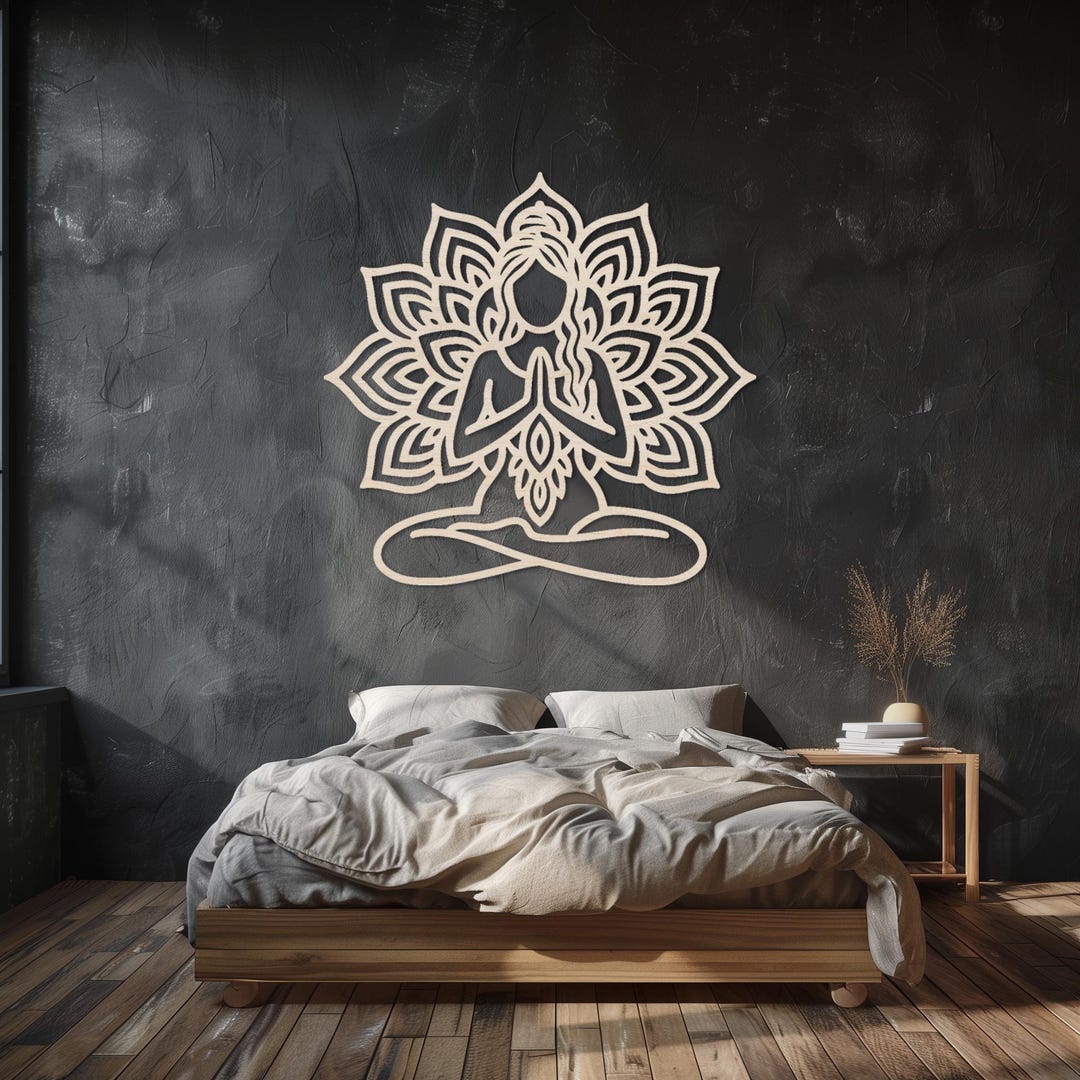 Mandala de madera para pared • Letrero de madera para meditación ...
