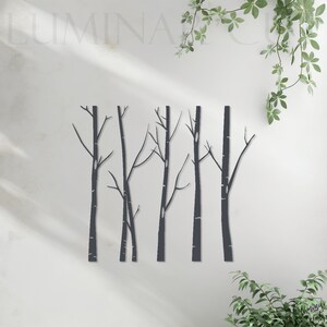 Set of 5 Trees Wood Sign • Custom Decorative Wooden Wall Art • Tree ...