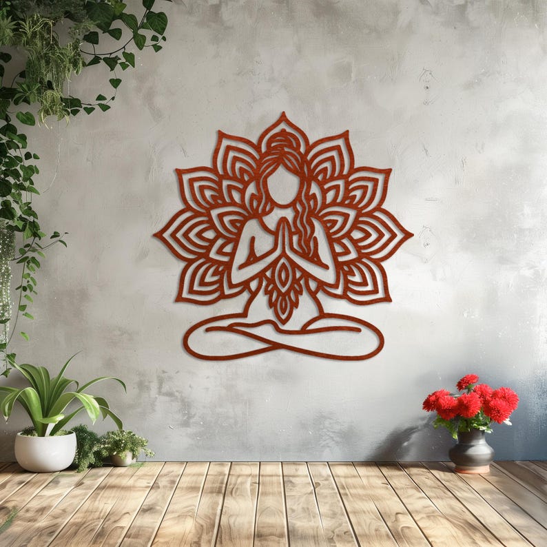 Mandala de madera para pared • Letrero de madera para meditación ...