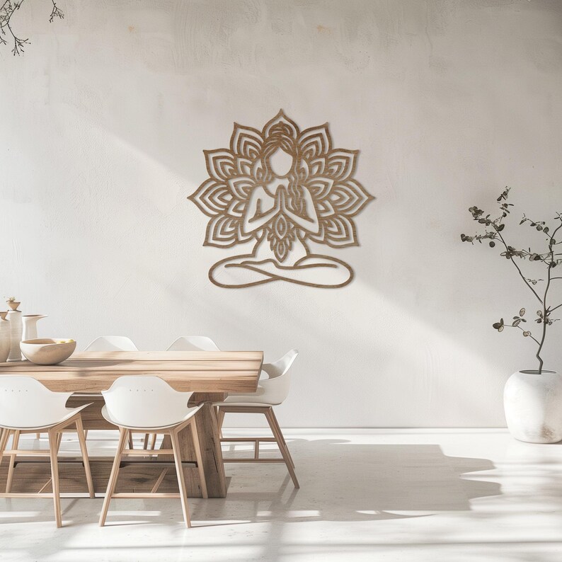 Mandala de madera para pared • Letrero de madera para meditación ...