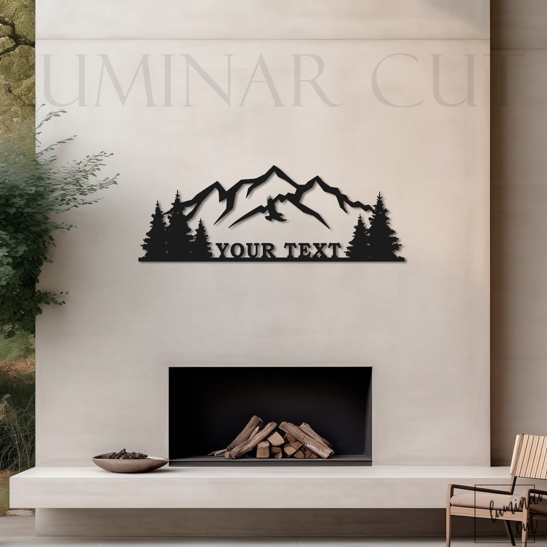Personalized Mountain House Sign • Custom Wooden Wall Art • Forest Home ...