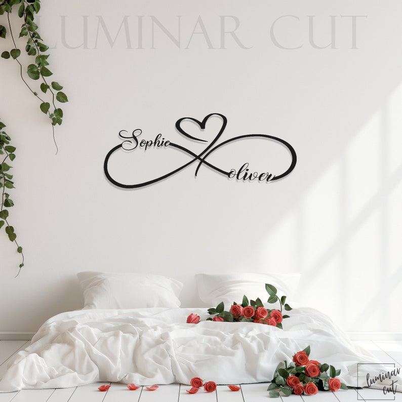 Personalized Infinity Sign With Heart • Custom Wooden Wall Art ...