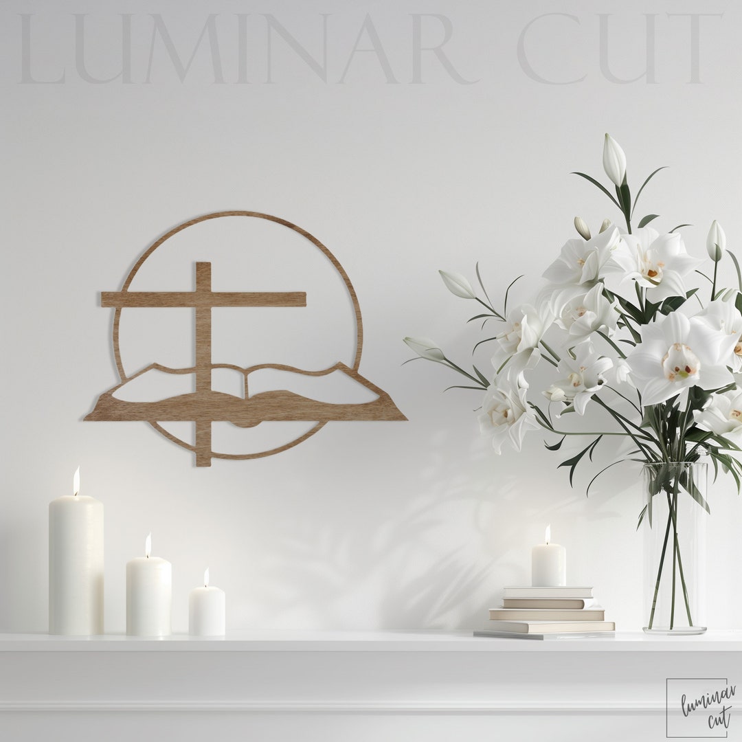 Custom Cross & Bible Wood Sign • Religious Wooden Wall Art • Handmade ...