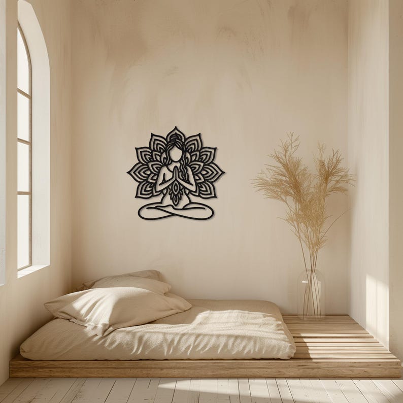 Mandala de madera para pared • Letrero de madera para meditación ...