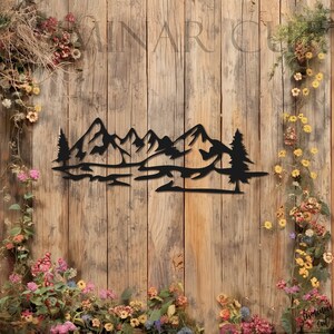 Mountain & Forest Sign • Custom Wooden Wall Art • Decorative Wall ...