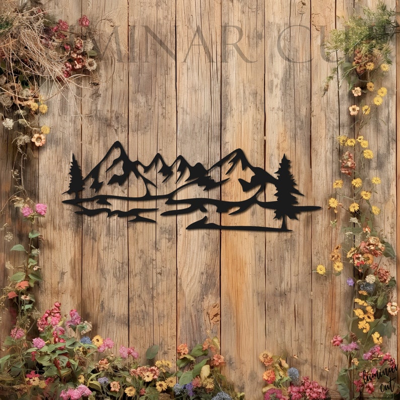 Mountain & Forest Sign • Custom Wooden Wall Art • Decorative Wall ...
