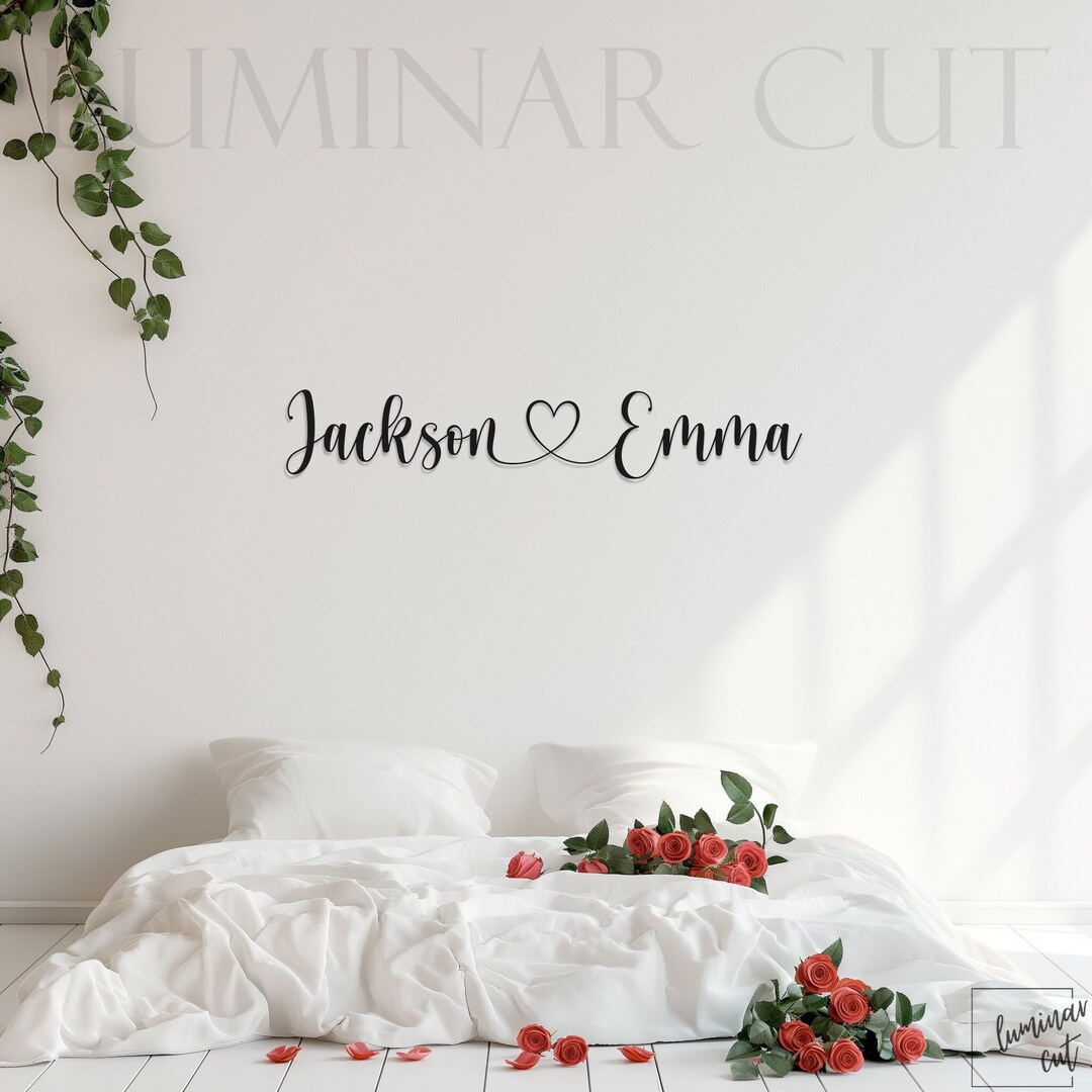 Personalized Love Sign With Heart • Custom Wooden Wall Art • Decorative ...