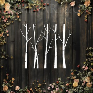 Set of 5 Trees Wood Sign • Custom Decorative Wooden Wall Art • Tree ...