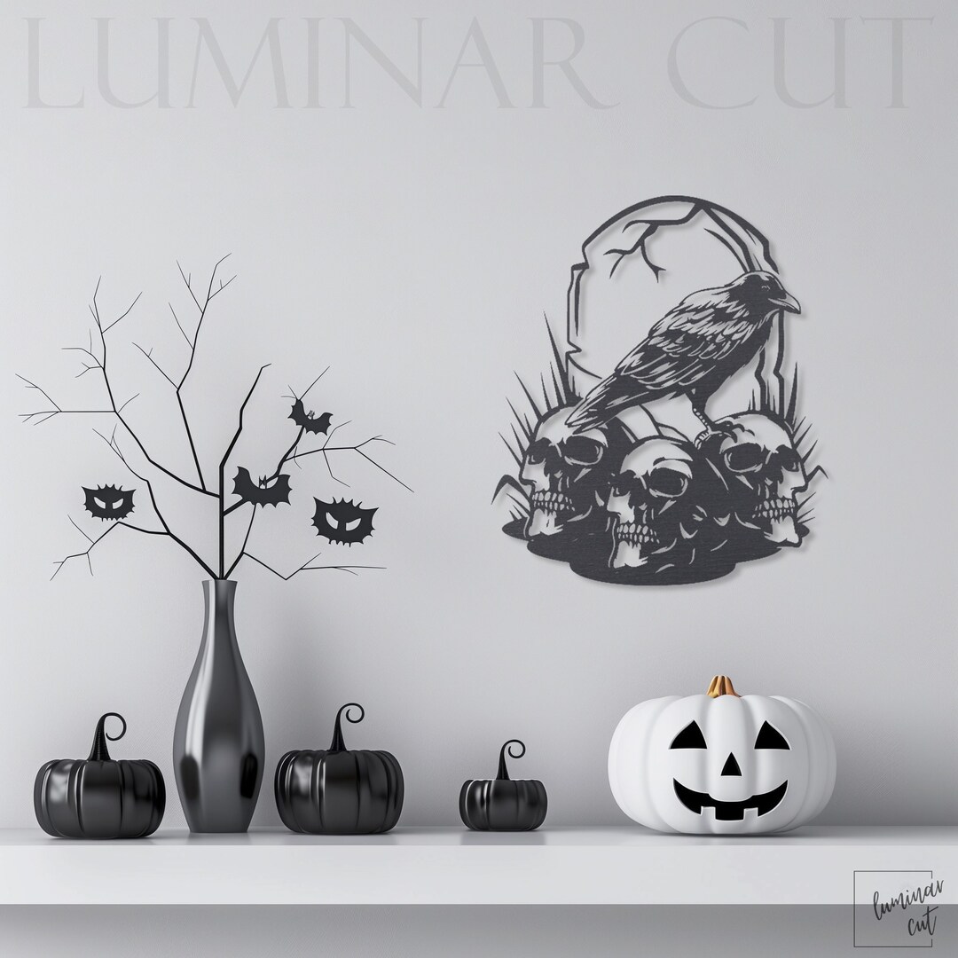 Halloween Wooden Wall Art • Autumn Wood Ornament • Fall Plywood Wall ...