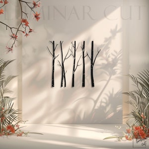 Set of 5 Trees Wood Sign • Custom Decorative Wooden Wall Art • Tree ...