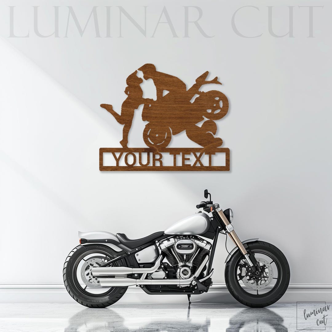 Custom Motorcycle Wood Wall Sign • Personalized Automotive Lover Wooden ...