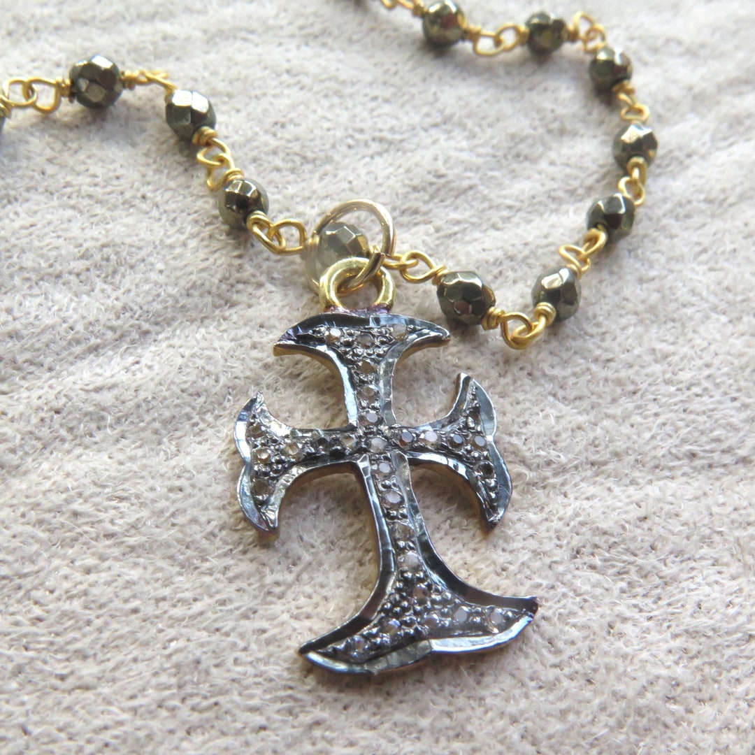 Vintage Cross Choker, Antique Religious Jewelry, Marcasite Estate ...