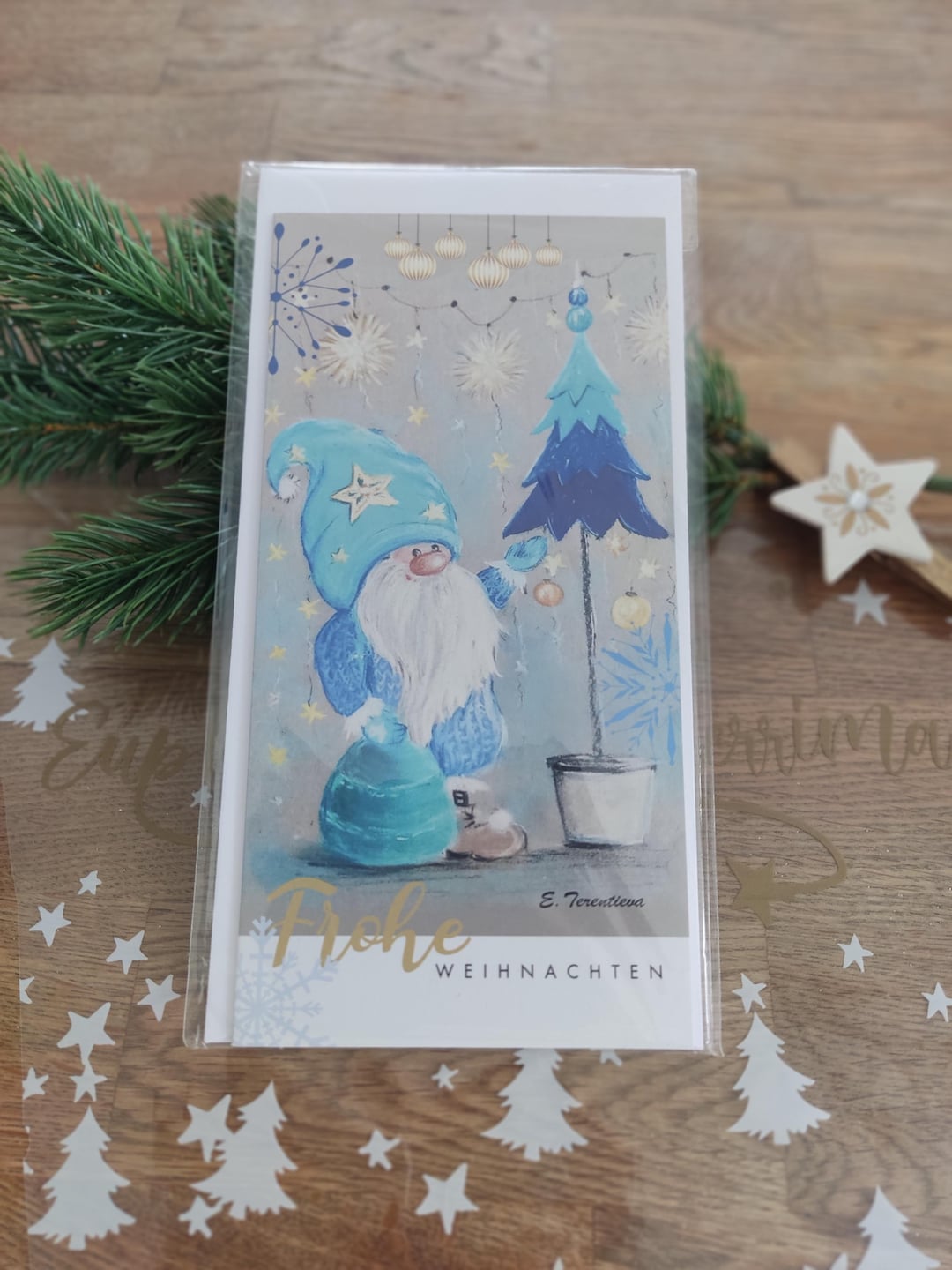 Set of 5 ART PRINT POSTCARDS, Natural Paper, 10,5 * 21 Cm, Merry ...