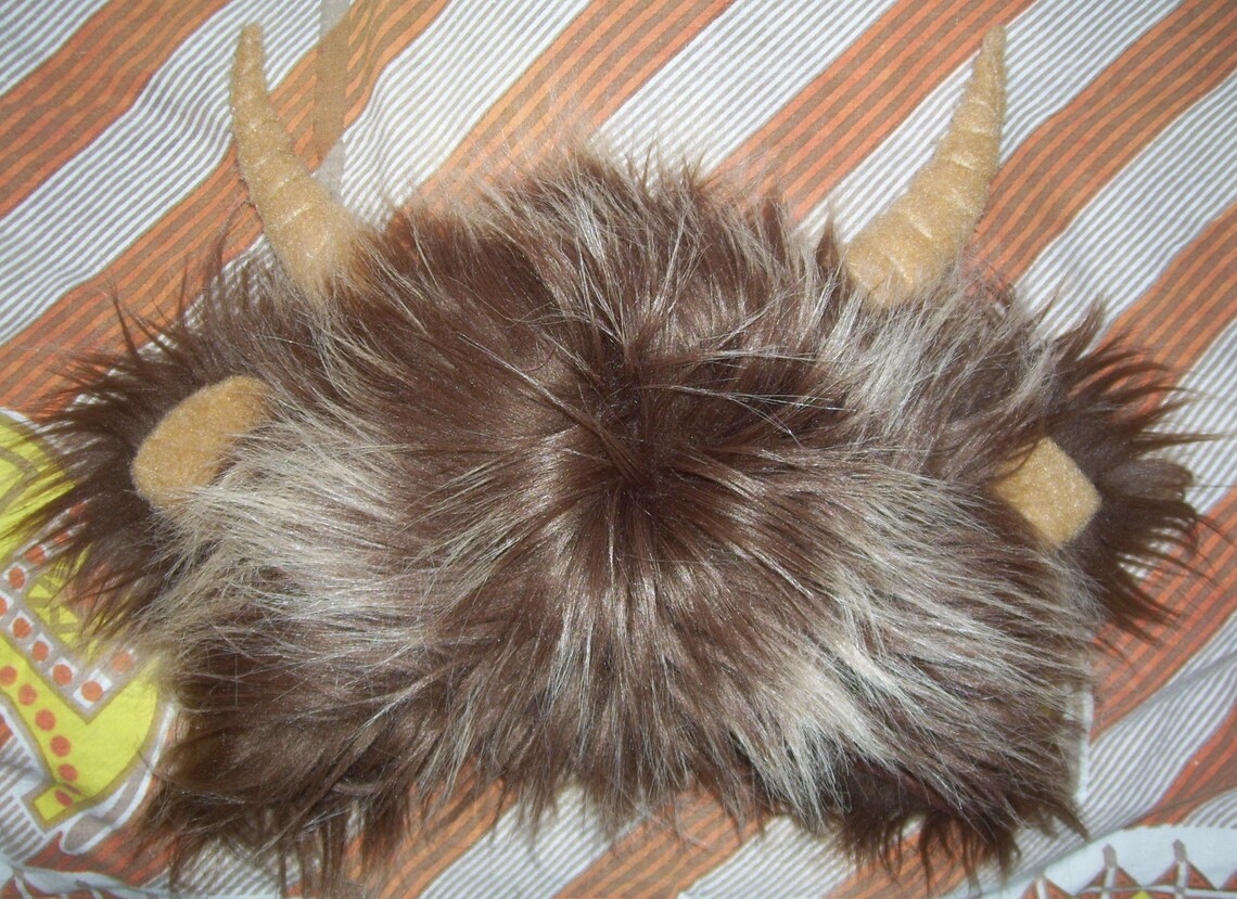 Highland Cow Hat Wild Thing Beast Hat Fur Horned Halloween - Etsy
