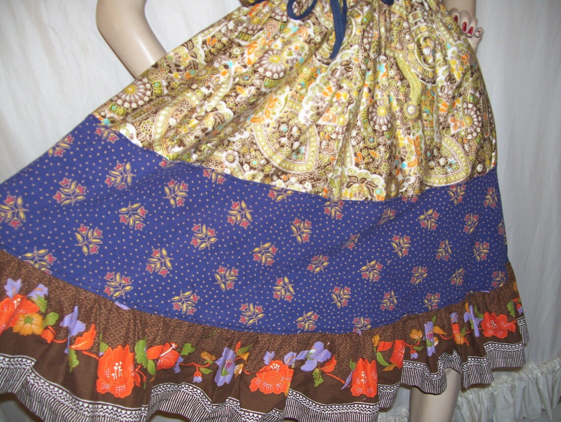 Hippie Sundress Patchwork OOAK Bohemian Boho Strappy Dress - Etsy