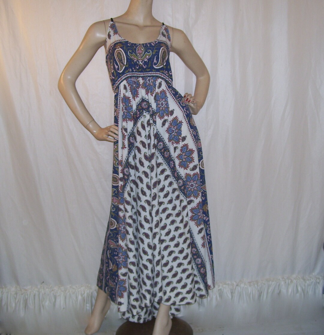 Hippie Sundress OOAK Bohemian Boho Strappy Dress Cotton Sexy Gypsy ...