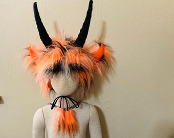 Ready to Ship Furry Wild Thing Hat Horn Fur Hat Monster Creature Hat ...