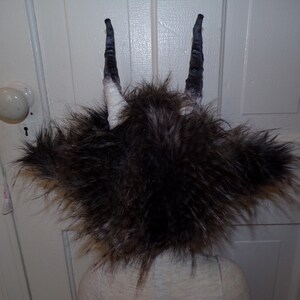 Ready to Ship Krampus Kids Hat Wild Furry Horn Fur Hat Monster Black ...